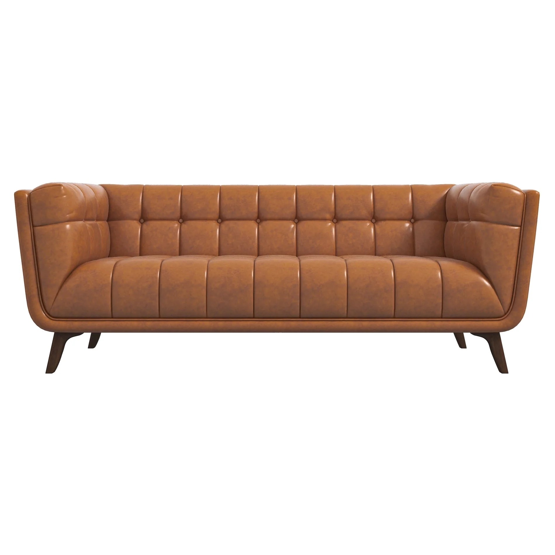 Kano Leather Sofa (84" - Cognac) | Rosen Furniture