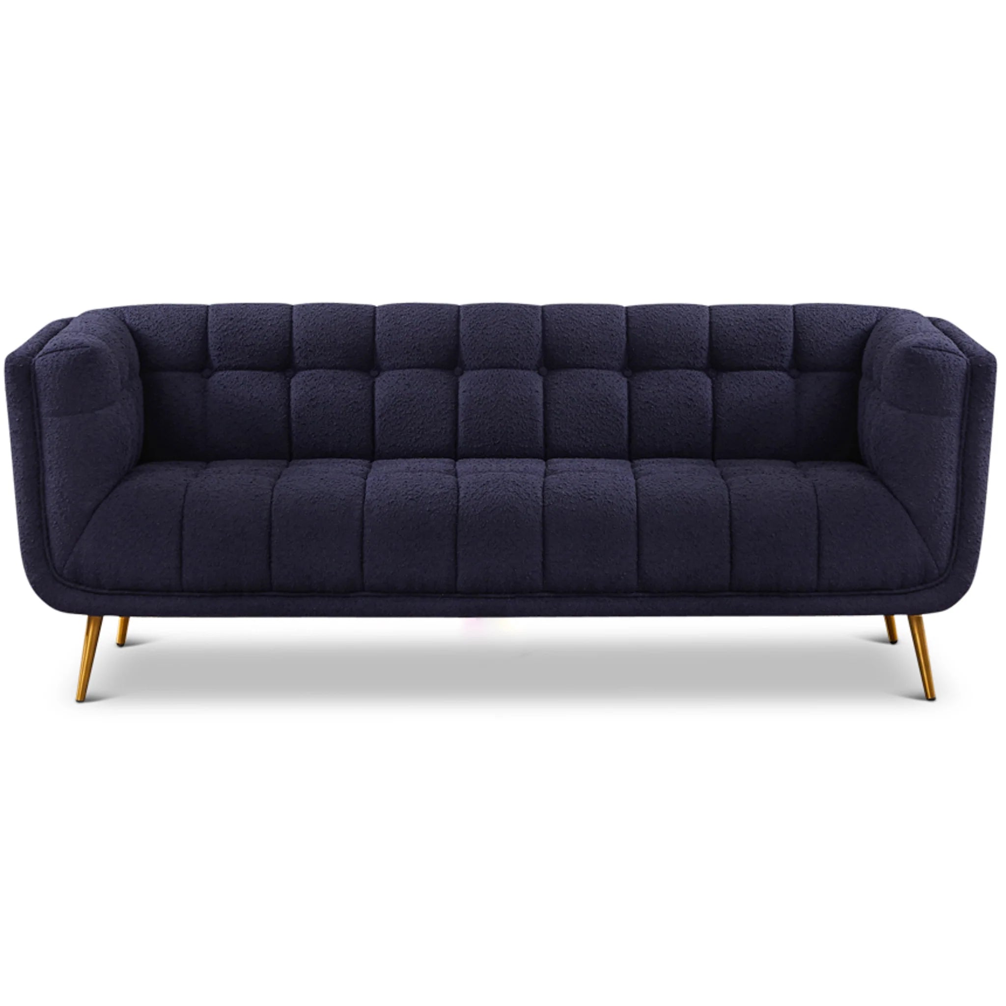 Kano Sofa (Large - Dark Blue Boucle with Metal Feet) | Rosen Furniture