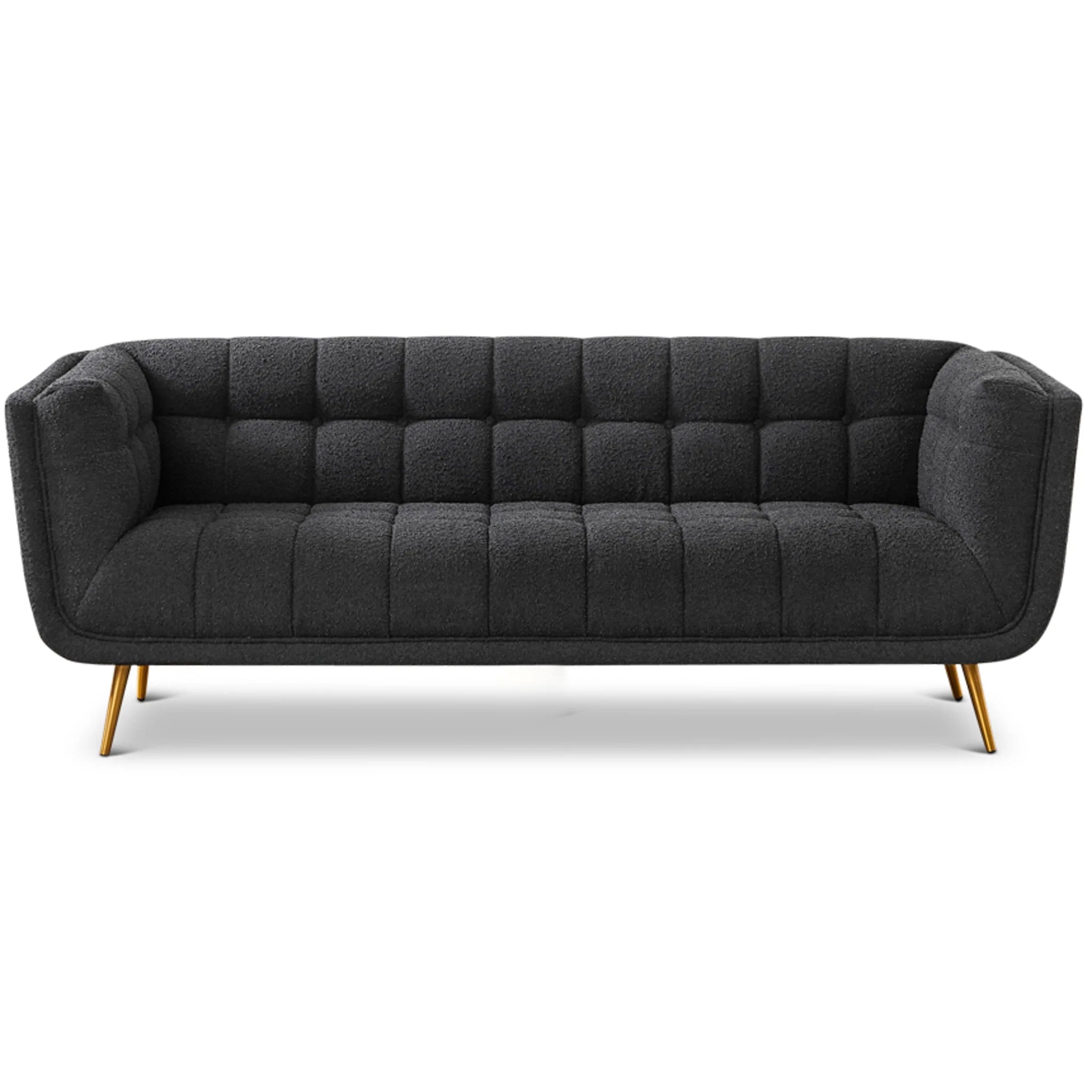Kano Sofa (Large - Dark Grey Boucle with Metal Feet)V | Rosen Furniture