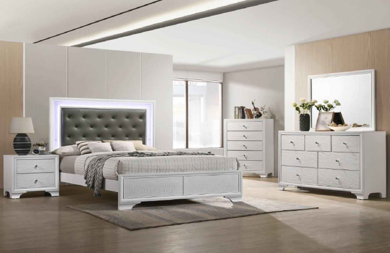 SETB4310 LYSSA BEDROOM FROST OK | Rosen Furniture